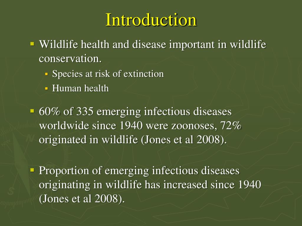 PPT - WILDLIFE HEALTH AND DISEASE: SURVEILLANCE, INVESTIGATION, AND ...
