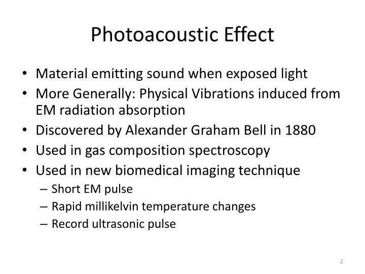 PPT - Biomedical Photoacoustic Imaging PowerPoint Presentation - ID:2390933