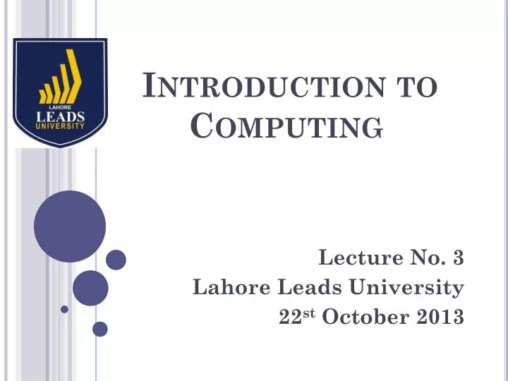 PPT - Introduction to Computing PowerPoint Presentation, free download ...