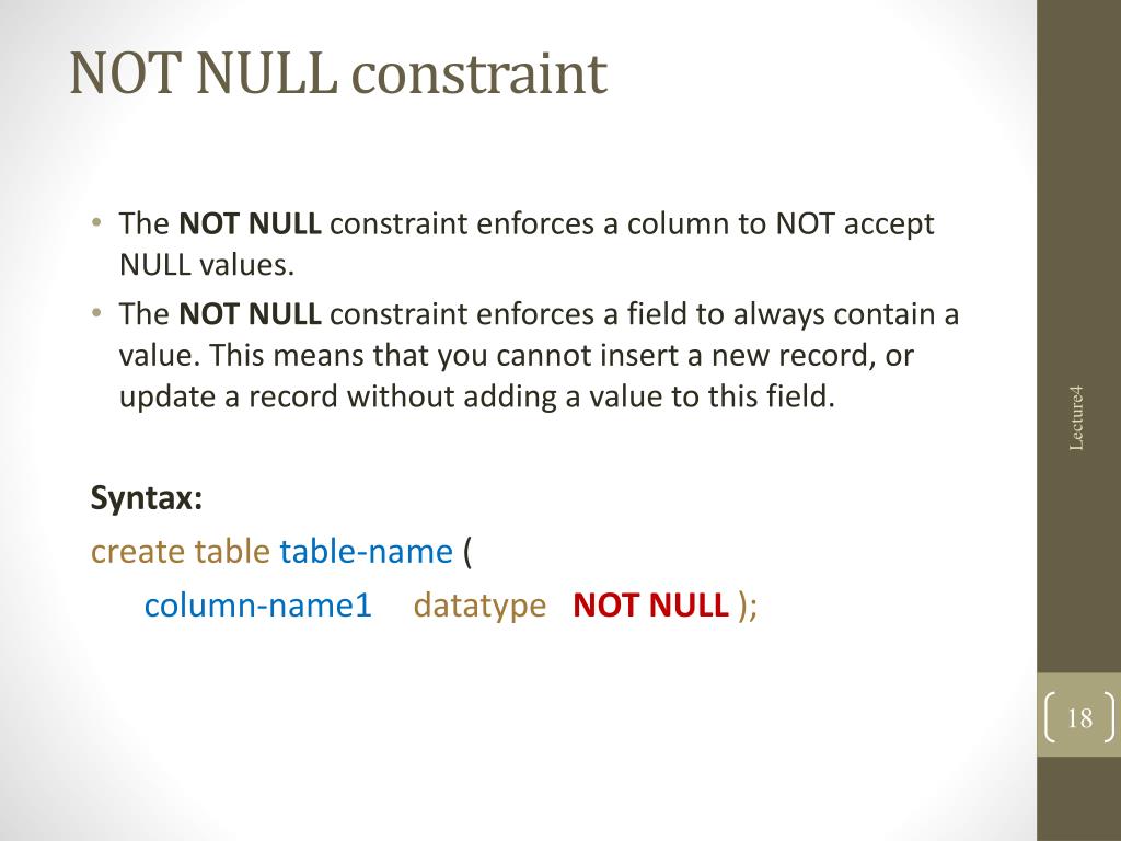 PPT Lecture3 SQL Overview Oracle Data Type DDL And Constraints PPT Lecture3 SQL Overview Oracle Data Type DDL And Constraints
