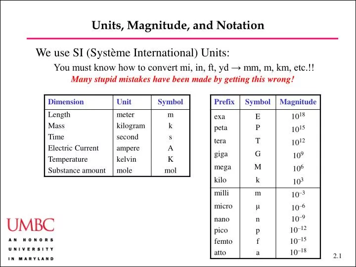 PPT - Units, Magnitude, and Notation PowerPoint Presentation, free ...