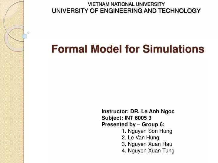 PPT - Formal Model for Simulations PowerPoint Presentation, free ...
