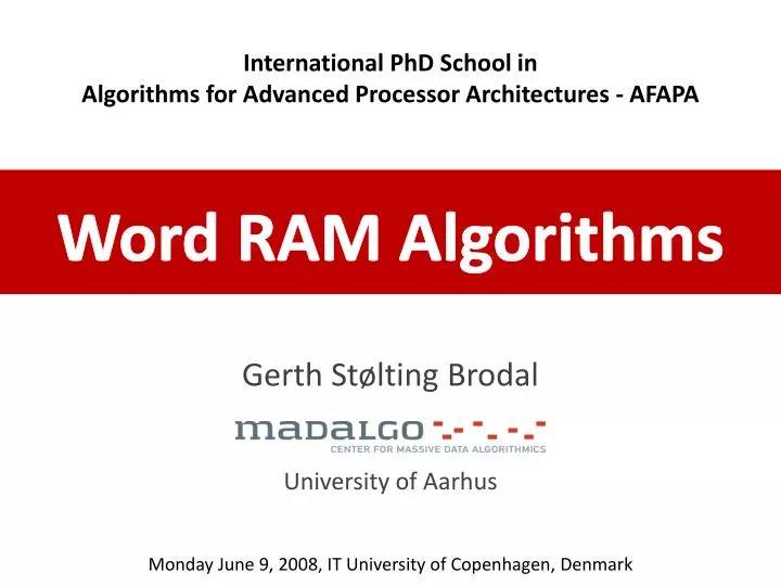 PPT - Word RAM Algorithms PowerPoint Presentation, free download - ID ...