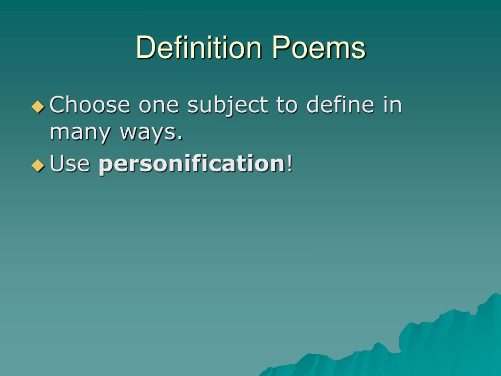 PPT - “Great poetry is always written by somebody straining to go ...