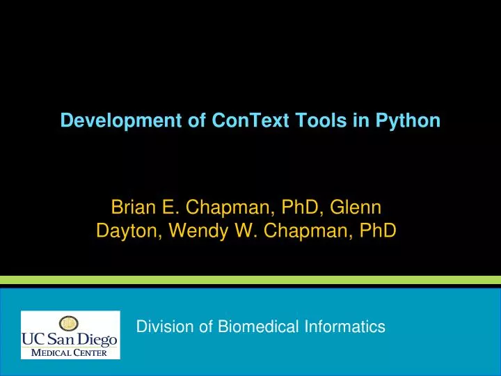 PPT - Development of ConText Tools in Python PowerPoint Presentation ...