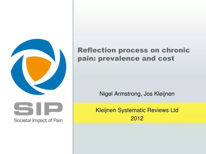 PPT - Reflection process on chronic pain: prevalence and cost ...