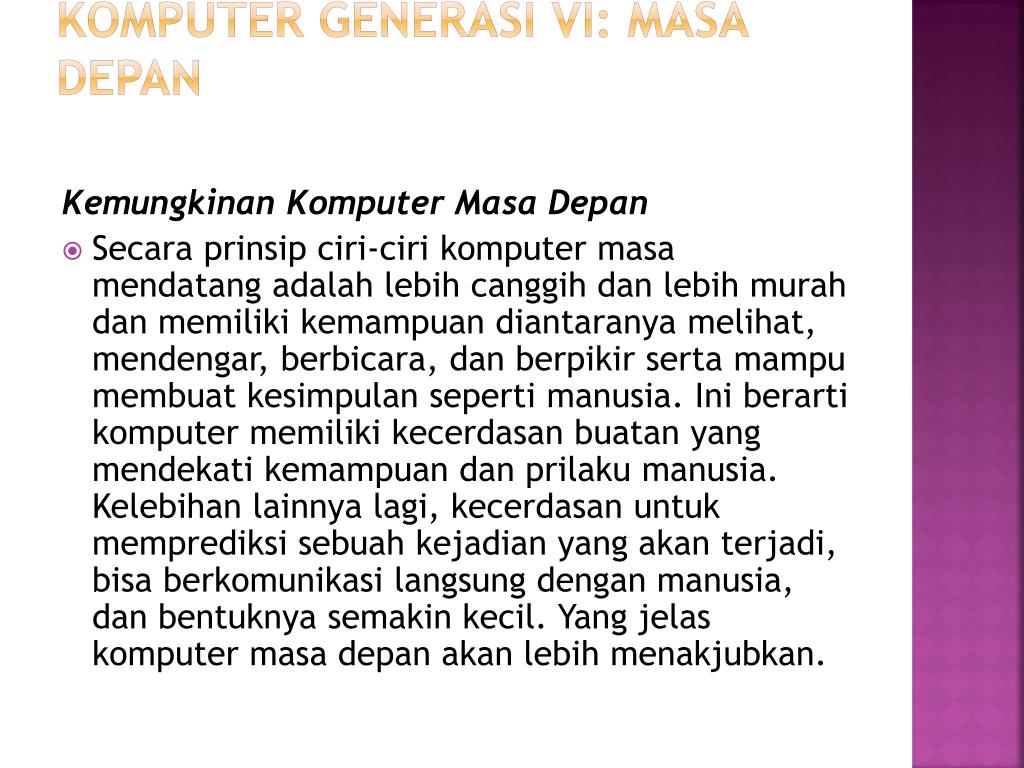 PPT - Ciri-ciri Perkembangan Komputer dari Setiap Generasi PowerPoint ...
