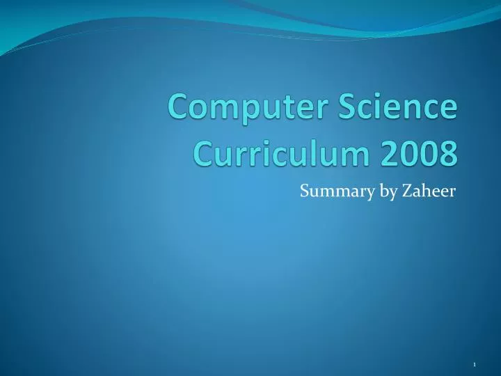 PPT - Computer Science Curriculum 2008 PowerPoint Presentation, free ...