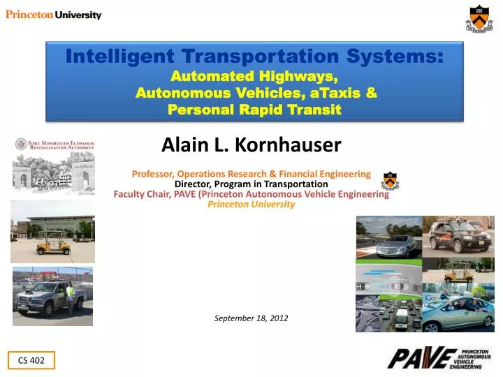 PPT - Intelligent Transportation Systems: Automated Highways ...