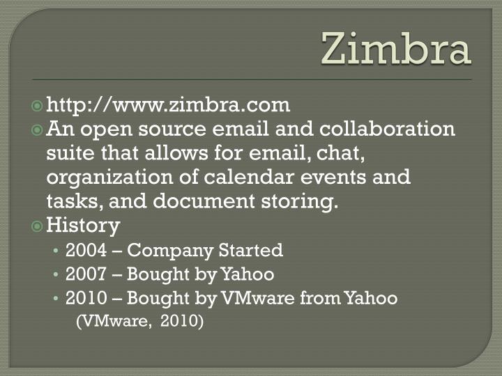 PPT - Zimbra PowerPoint Presentation - ID:2393176