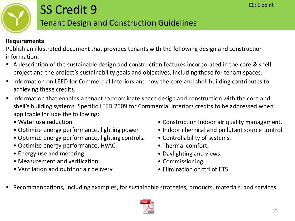 PPT - Sustainable Sites LEED 2009 for New Construction and Major ...