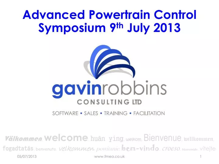 PPT - Advanced Powertrain Control Symposium 9 th July 2013 PowerPoint ...