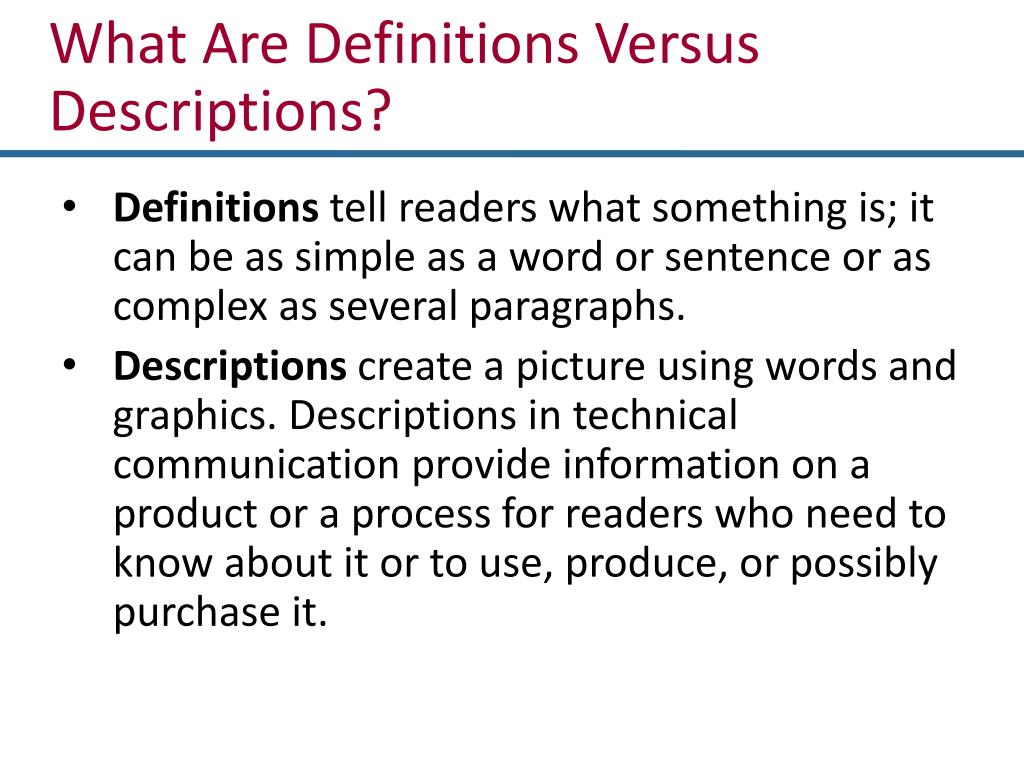 PPT - Writing Reader-Focused Definitions and Descriptions PowerPoint ... PPT - Writing Reader-Focused Definitions and Descriptions PowerPoint ...