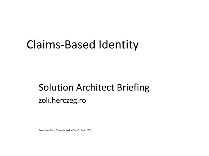 PPT - Claims-Based Identity PowerPoint Presentation, free download - ID ... PPT - Claims-Based Identity PowerPoint Presentation, free download - ID ...