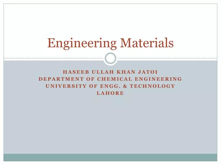 PPT - Engineering Materials PowerPoint Presentation, free download - ID ...