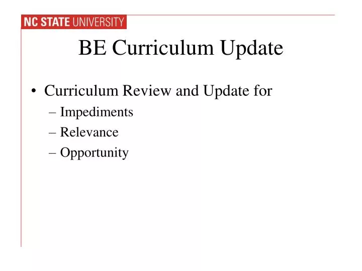 PPT - BE Curriculum Update PowerPoint Presentation, free download - ID ...