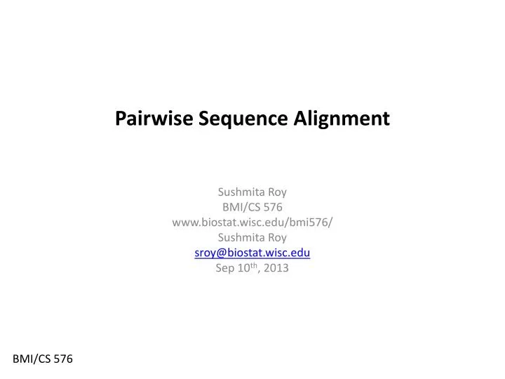 PPT - Pairwise Sequence Alignment PowerPoint Presentation, free ...