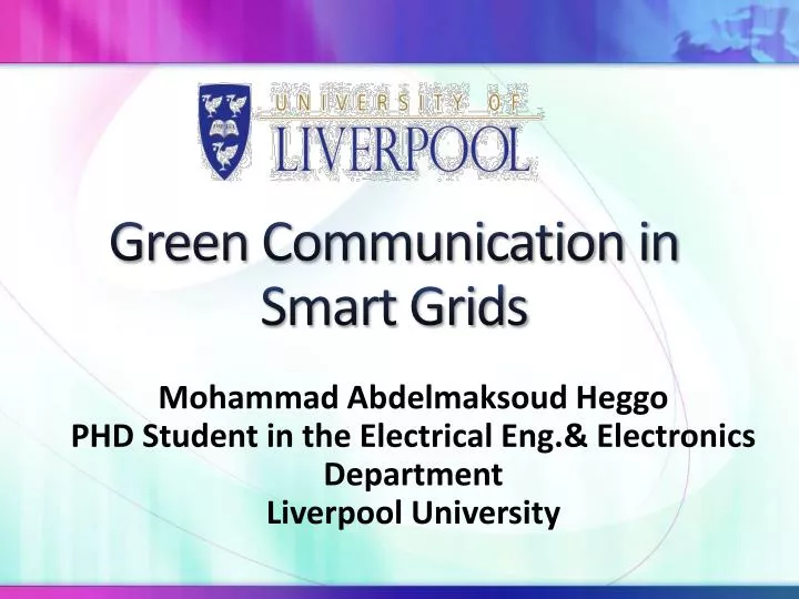 PPT - Green Communication in Smart Grids PowerPoint Presentation, free ...