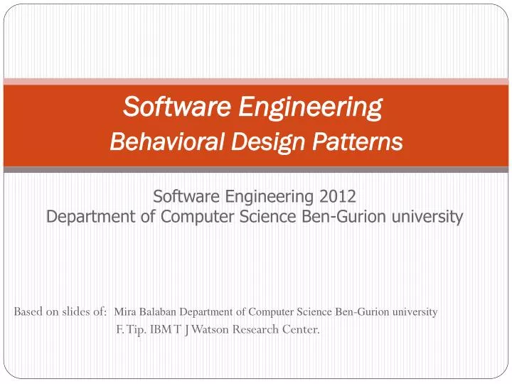 PPT Software Engineering Behavioral Design Patterns PowerPoint Presentation ID 2395417