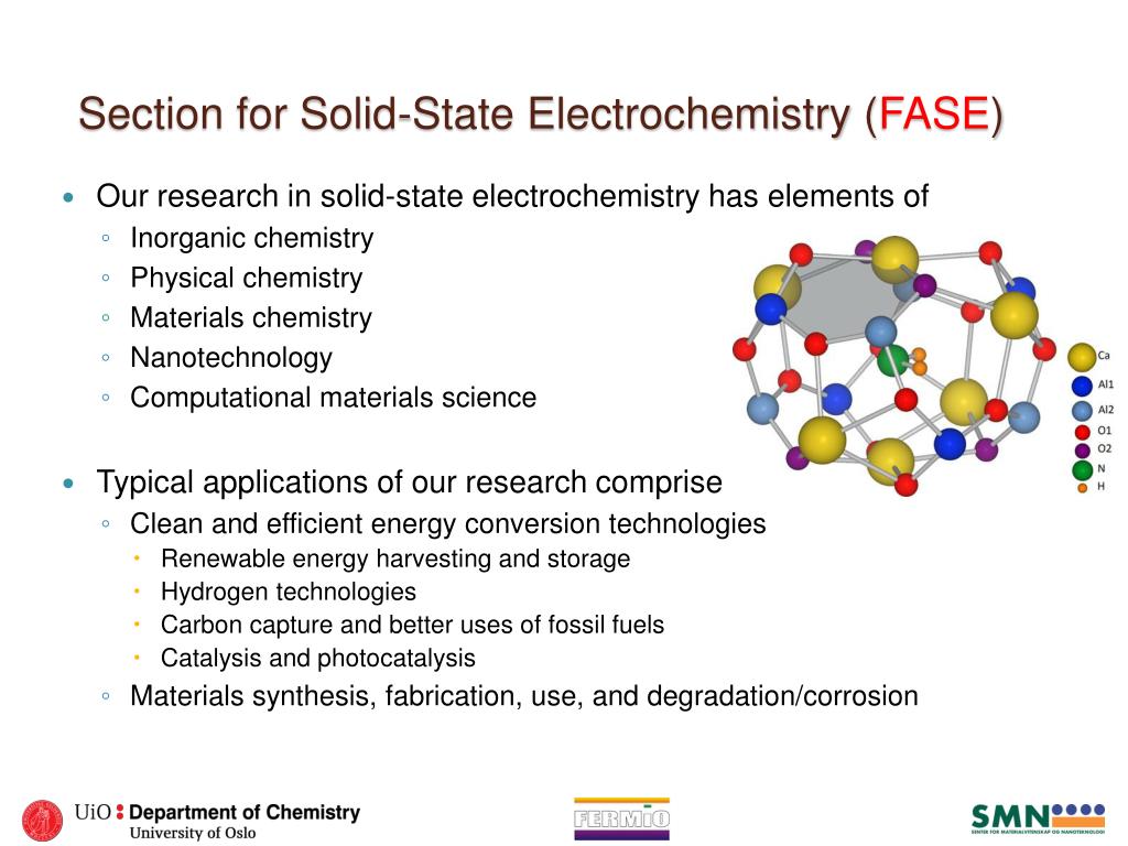 PPT - Seksjon for Faststoff-elektrokjemi ( FASE ) Section for Solid-state electrochemistry ...