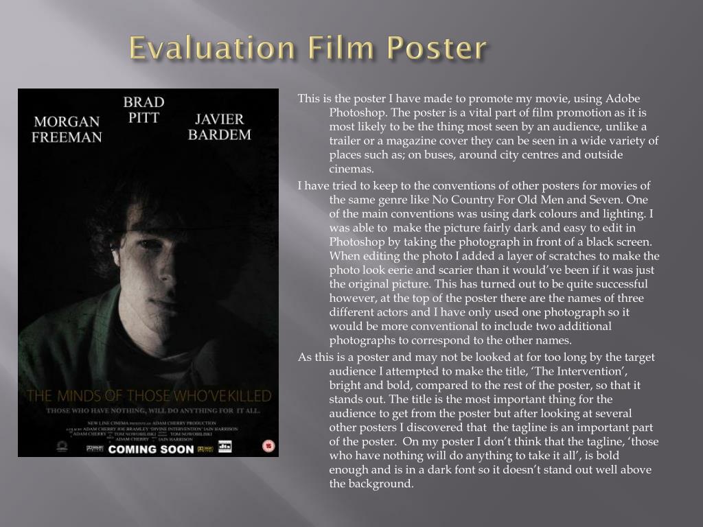 PPT - Evaluation of Media Products (Poster, Magazine Cover and Trailer ...