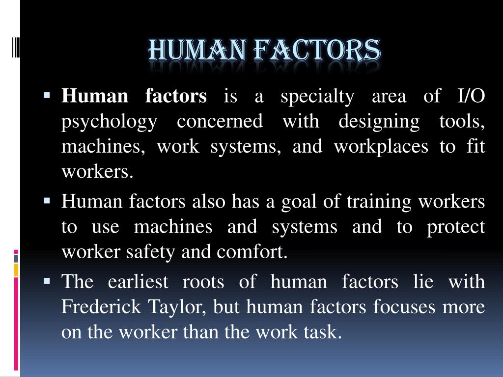 PPT - HUMAN FACTORS & ORGANIZATIONAL HEALTH PSYCHOLOGY PowerPoint ...
