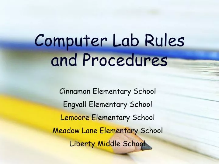 Ppt Computer Lab Rules And Procedures Powerpoint Presentation Free Download Id2396203 