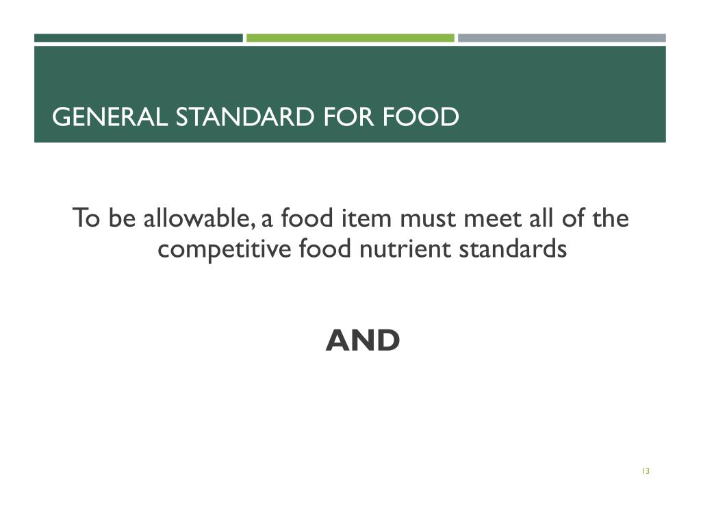 PPT - Nutrition Standards for All Foods Sold in School PowerPoint ...