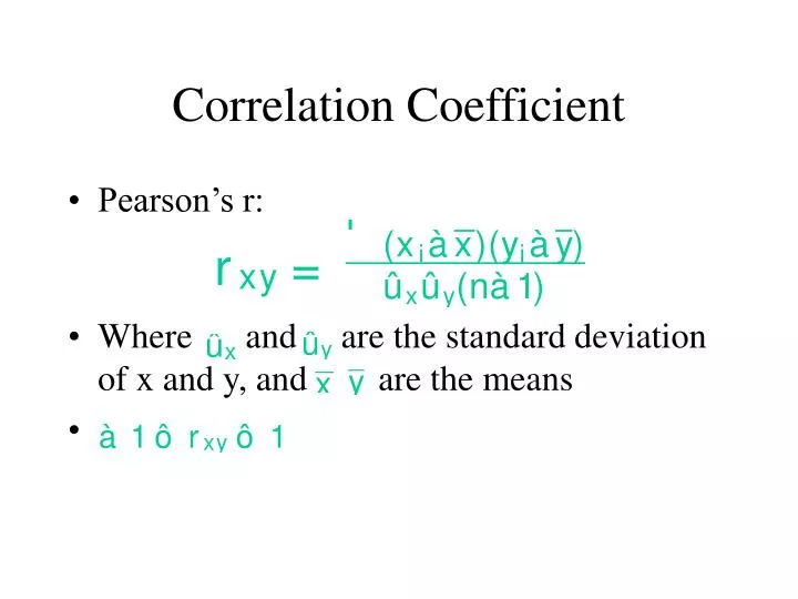 Ppt Correlation Coefficient Powerpoint Presentation Free Download