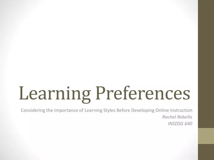 PPT - Learning Preferences PowerPoint Presentation, free download - ID ...
