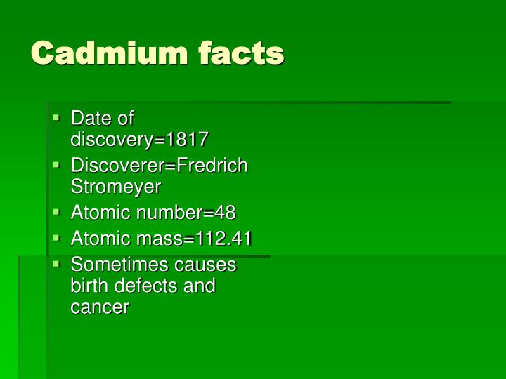 PPT - Cadmium PowerPoint Presentation - ID:2398218
