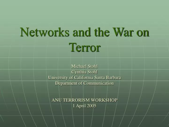 PPT - Networks and the War on Terror PowerPoint Presentation, free ...