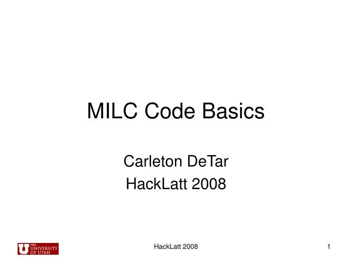 PPT - MILC Code Basics PowerPoint Presentation, free download - ID:2399147