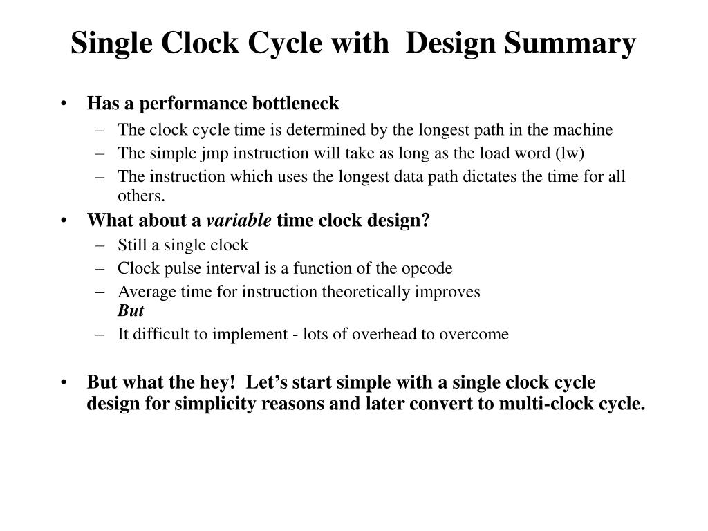 Ppt The Processor Data Path And Control Chapter 5 Part 1 Introduction And Single Clock Cycle
