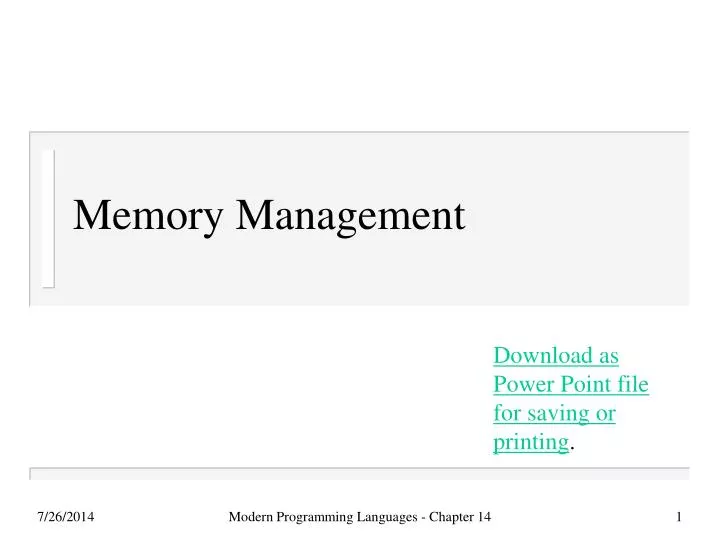 PPT - Memory Management PowerPoint Presentation, free download - ID:2400530