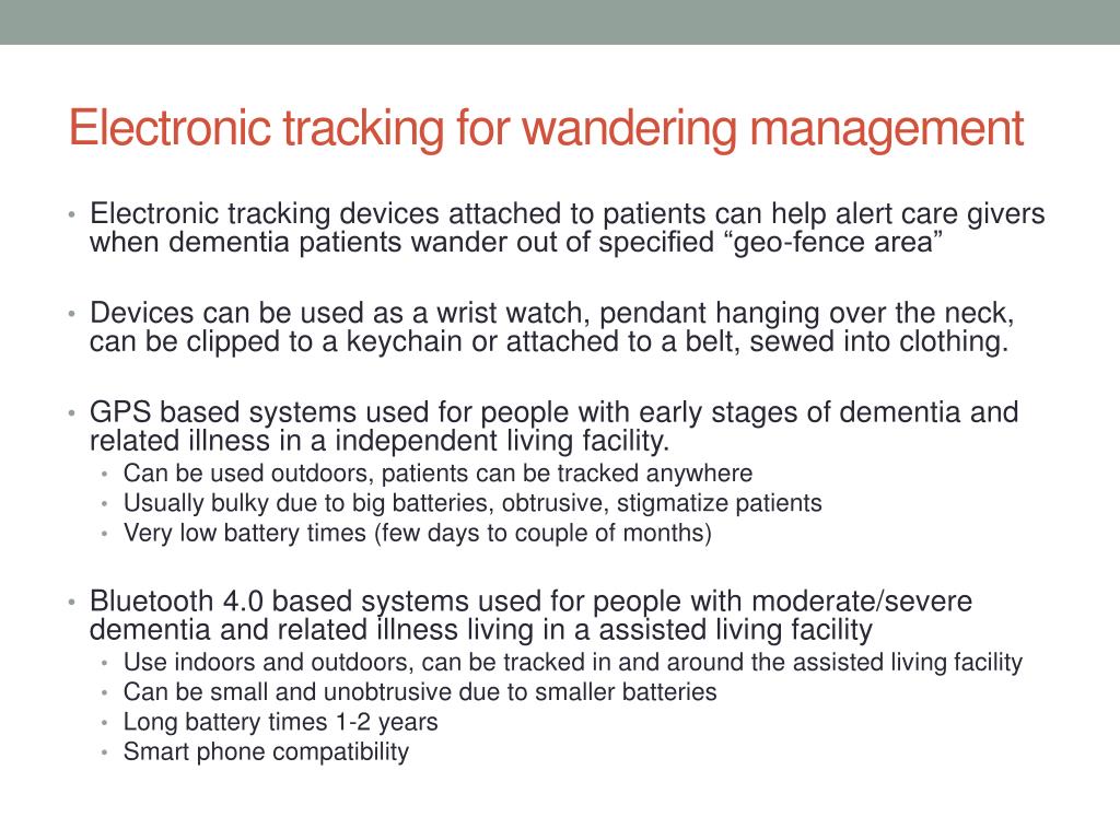 PPT - Wandering Management for Elderly in Assisted Living Facility ...