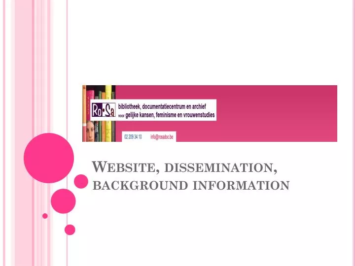 PPT - Website, dissemination, background information PowerPoint ...