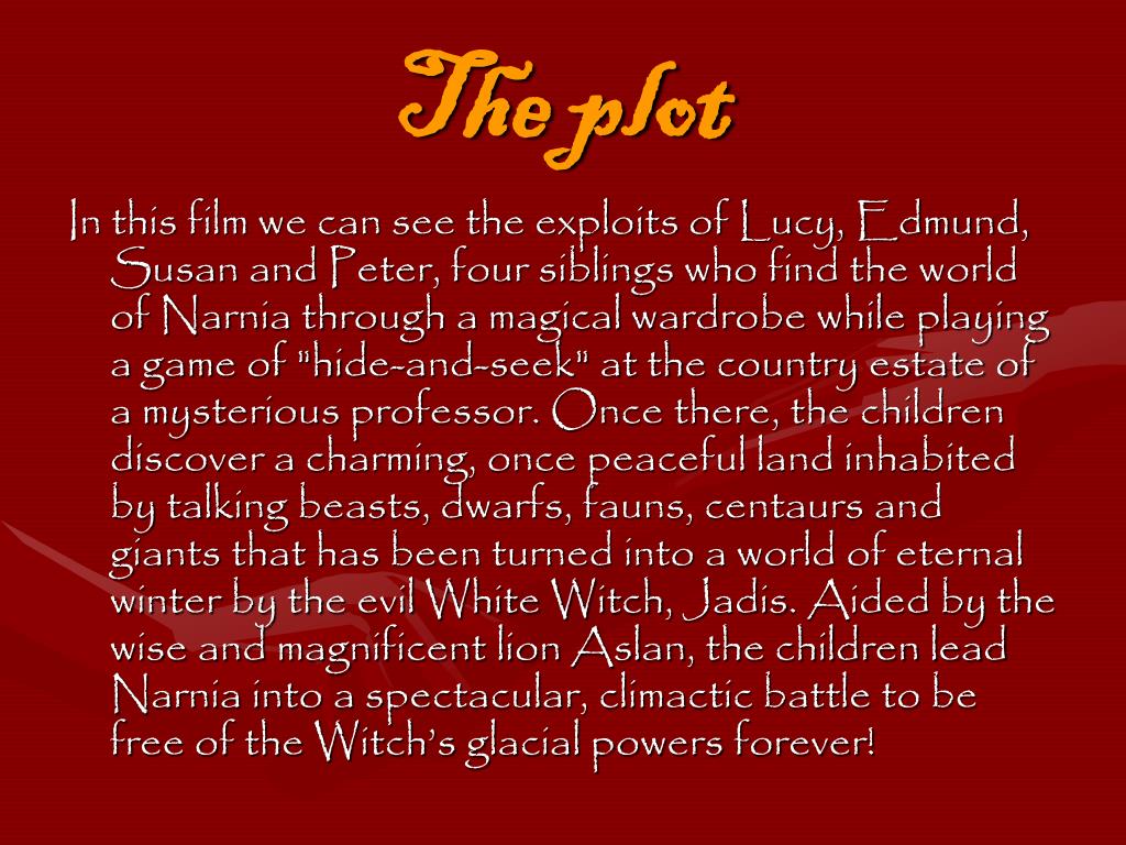 PPT - The Chronicles of Narnia: The Lion, the Witch and the Wardrobe ...