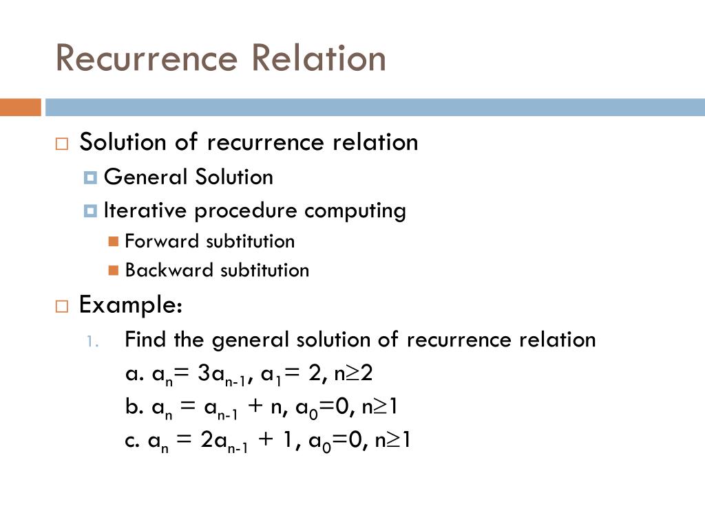 Ppt Chapter Two Recurrence Relation Powerpoint Presentation Free