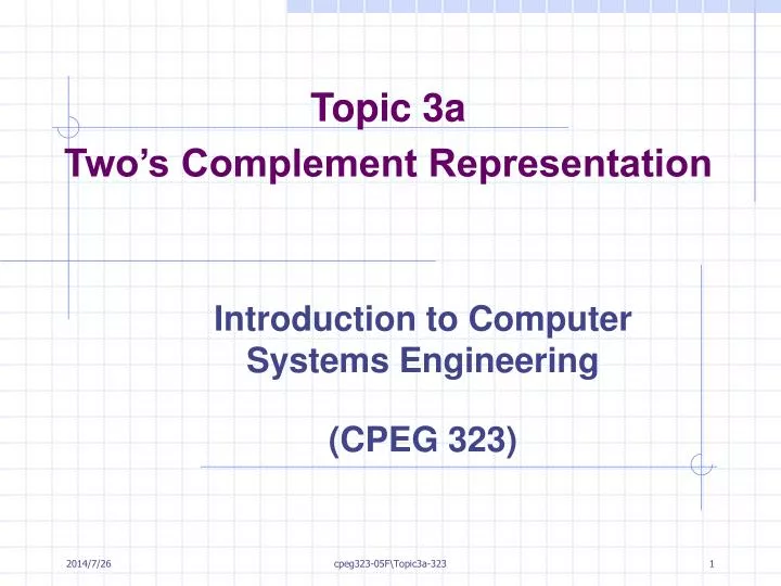 PPT - Topic 3a Two’s Complement Representation PowerPoint Presentation ...