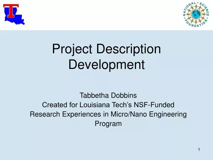 PPT - Project Description Development PowerPoint Presentation, free ...