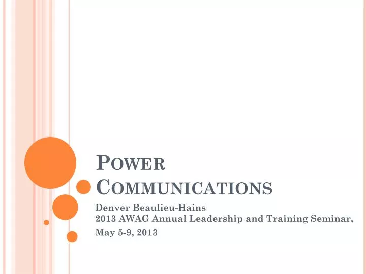 PPT - Power Communications PowerPoint Presentation, free download - ID ...