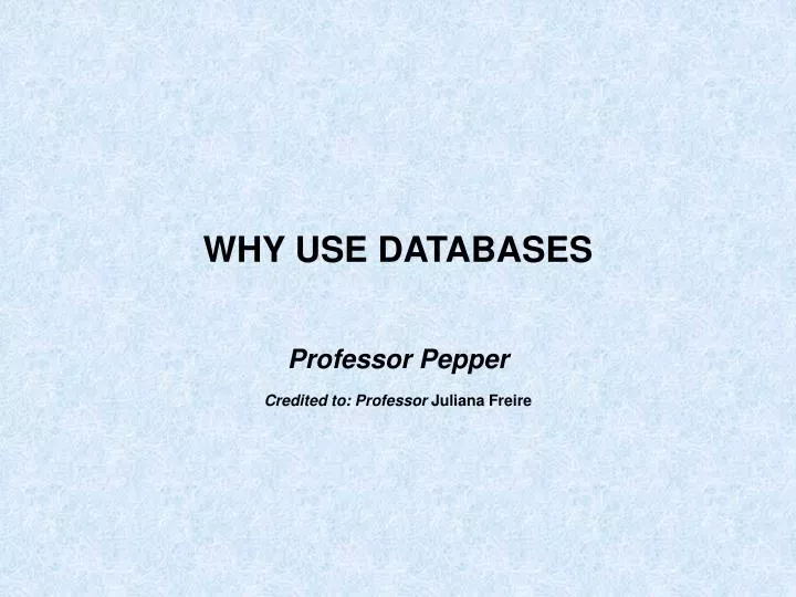 PPT - WHY USE DATABASES PowerPoint Presentation, free download - ID:2402555