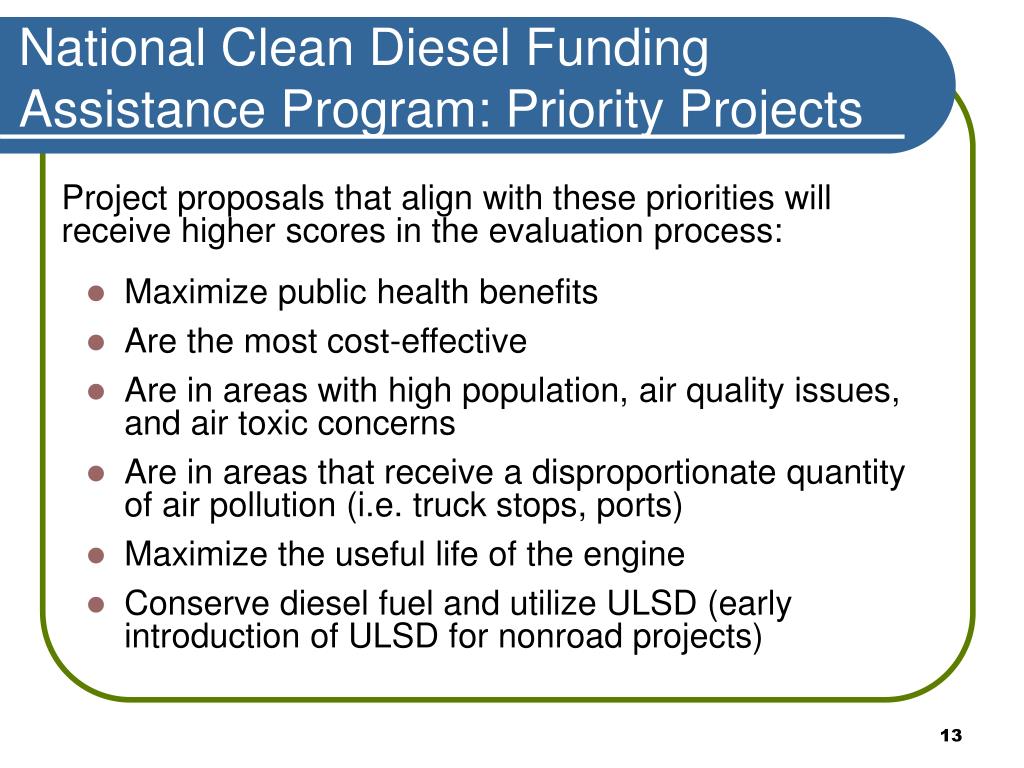 PPT - National Clean Diesel Campaign Clean Diesel Programs: Overview ...