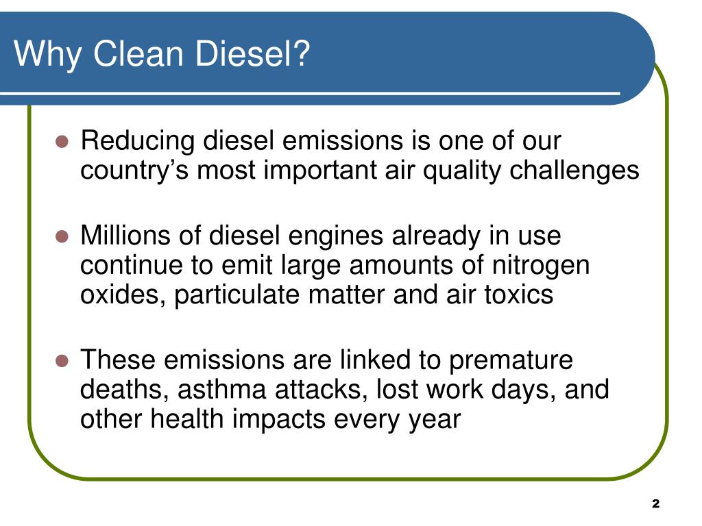 PPT - National Clean Diesel Campaign Clean Diesel Programs: Overview ...