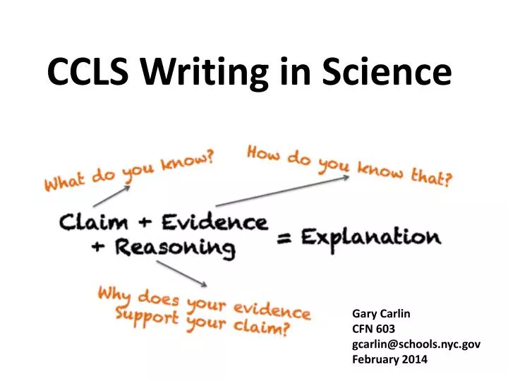 PPT - CCLS Writing in Science PowerPoint Presentation, free download ...