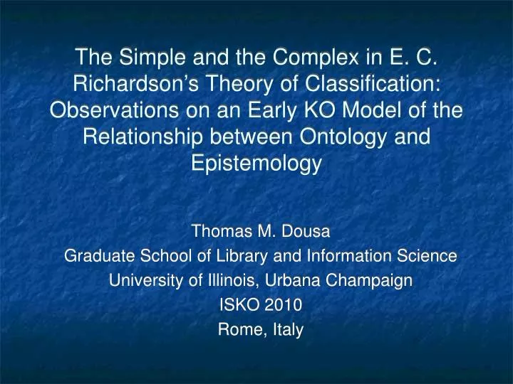 PPT - Thomas M. Dousa Graduate School of Library and Information ...