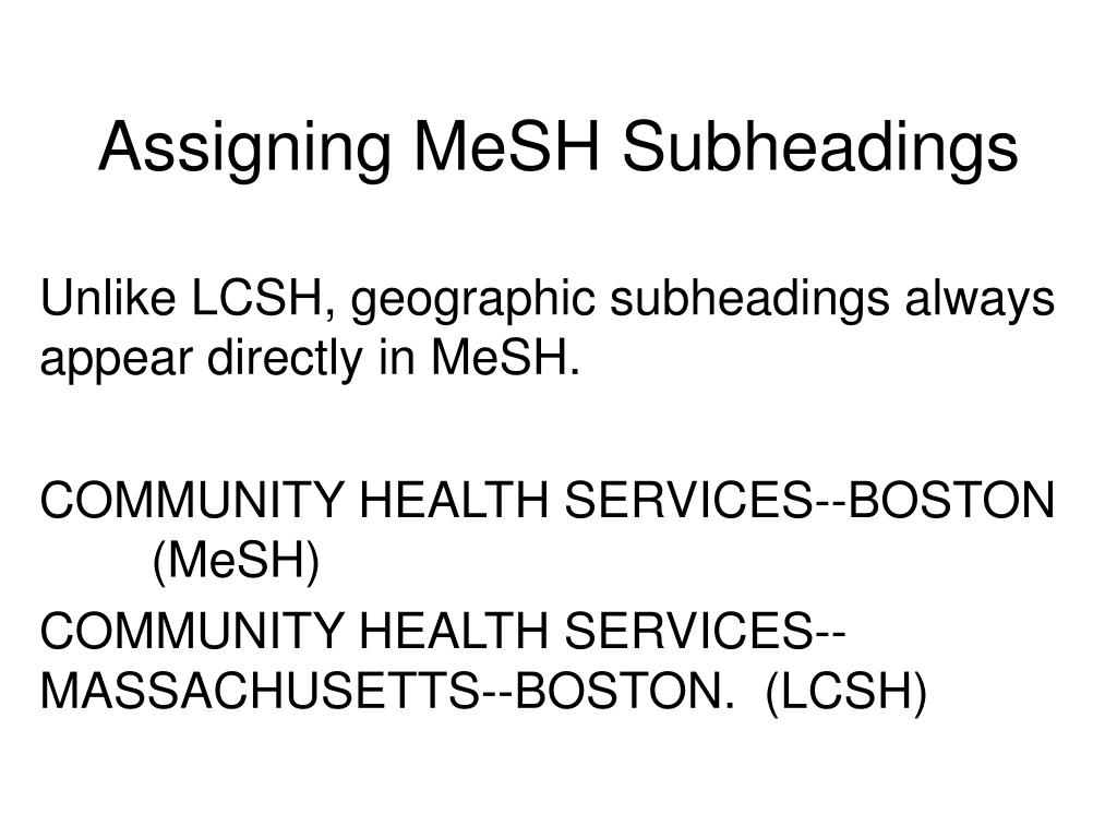 PPT - Medical Subject Headings (MeSH) PowerPoint Presentation, free ...