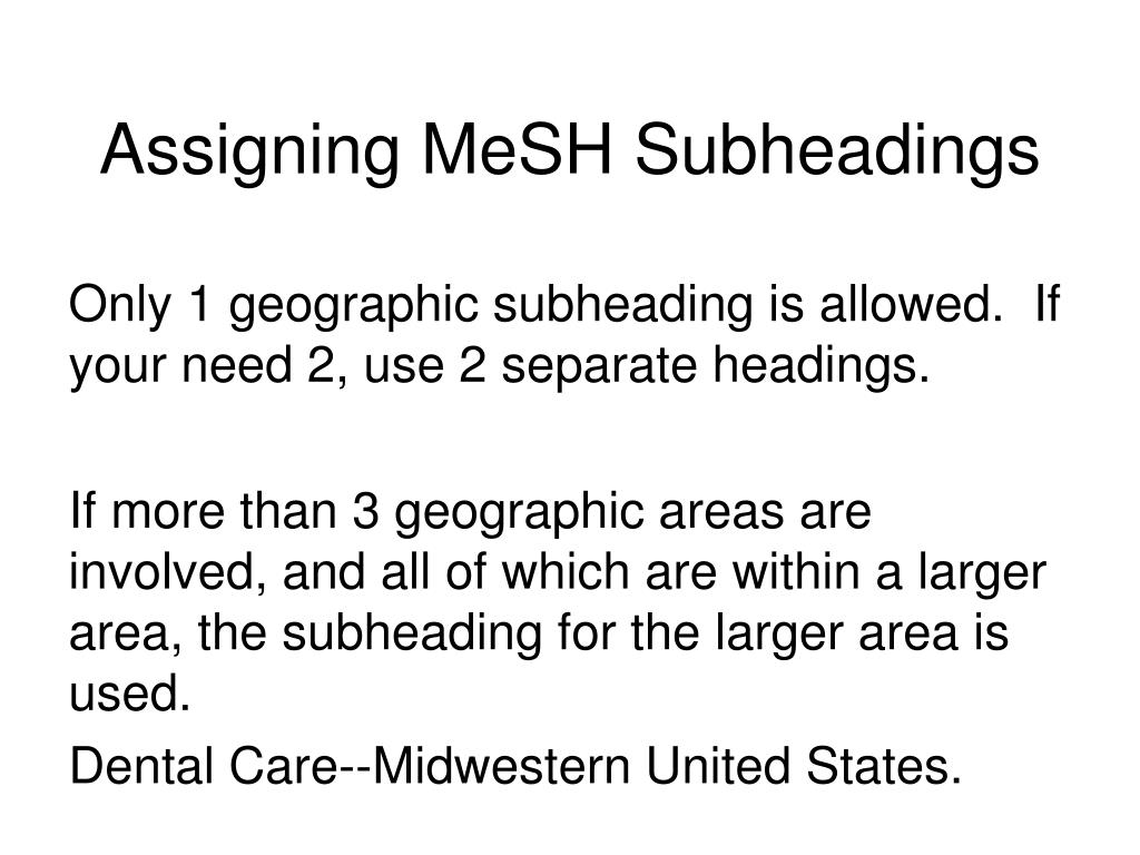 PPT - Medical Subject Headings (MeSH) PowerPoint Presentation, free ...