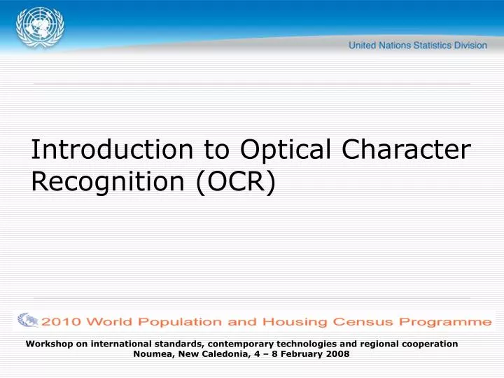 PPT - Introduction to Optical Character Recognition (OCR) PowerPoint ...